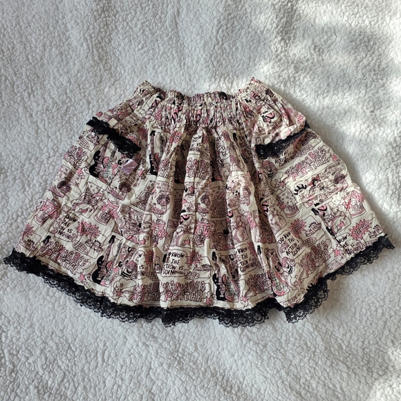 handmade atelier | Skirts | Handmade Atelier Hacchi Cartoon Black Lace ...